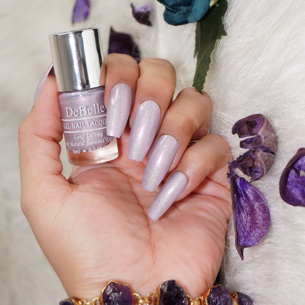 DeBelle Gel Nail Lacquer - Awesome Andrea | Metallic Light Purple Nail ...