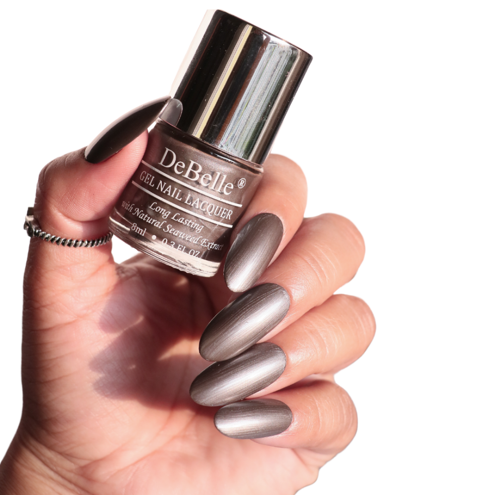 DeBelle Gel Nail Poilish - Polaris | Metallic Grey Nail Polish ...