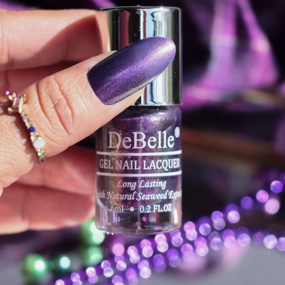 DeBelle Gel Nail Lacquer Delightful Daphne (Duo Holo Purple Glitter ...